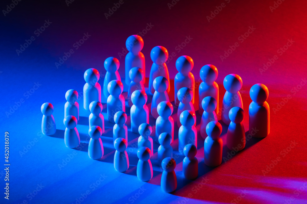 The concept of the army. Armed forces. Little men without individual ...