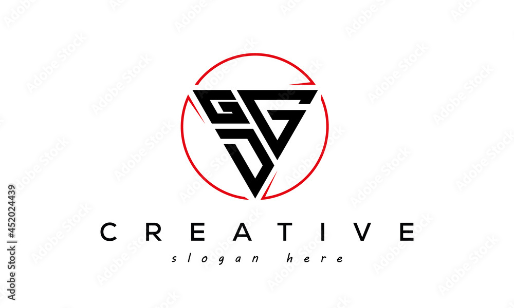 GGD triangle letter logo with circel Stock Vector | Adobe Stock