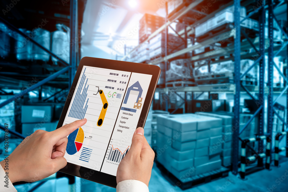 Warehouse management innovative software in computer for real time ...