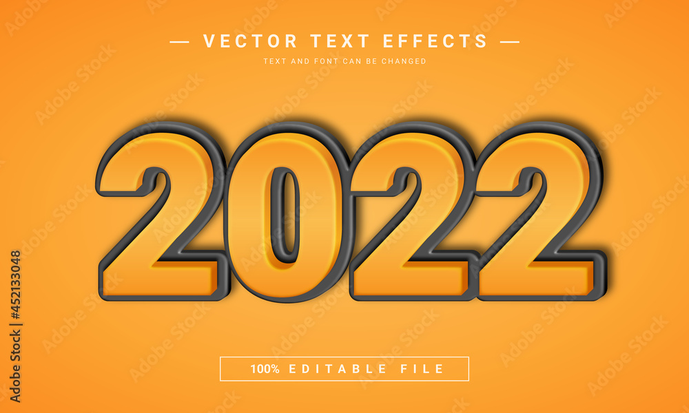 2022 text effect - 100% editable eps file Stock Vector | Adobe Stock