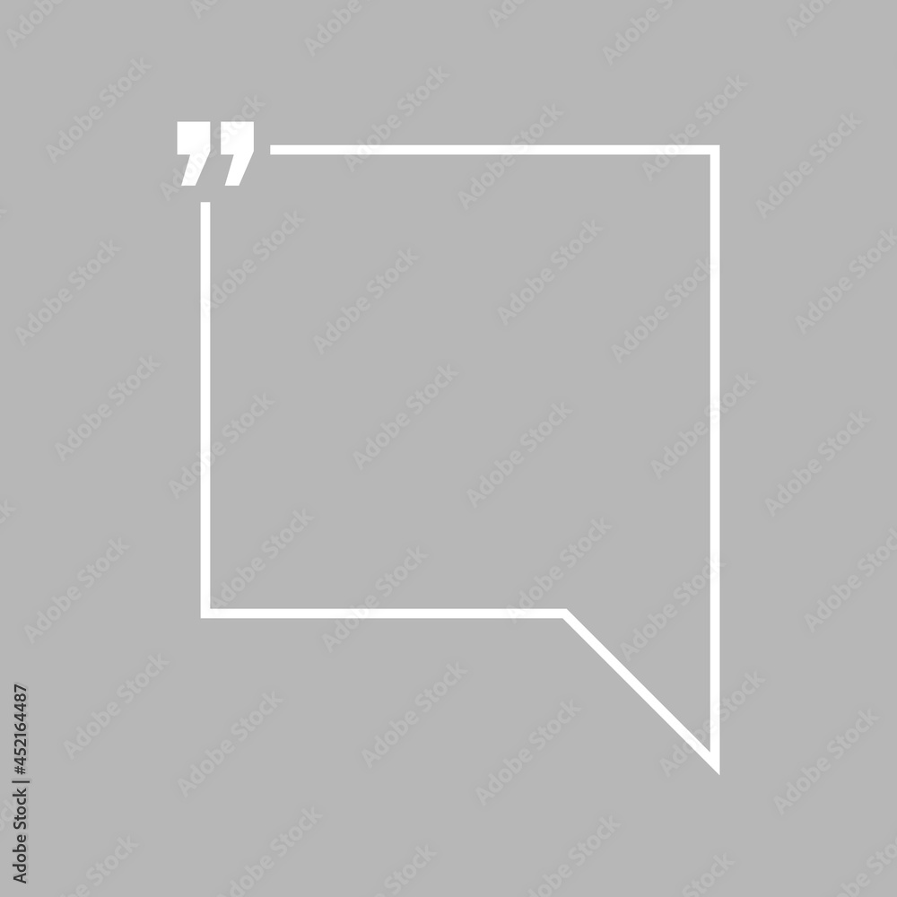 Quotation blank template in quotes isolated on gray. Creative banner ...