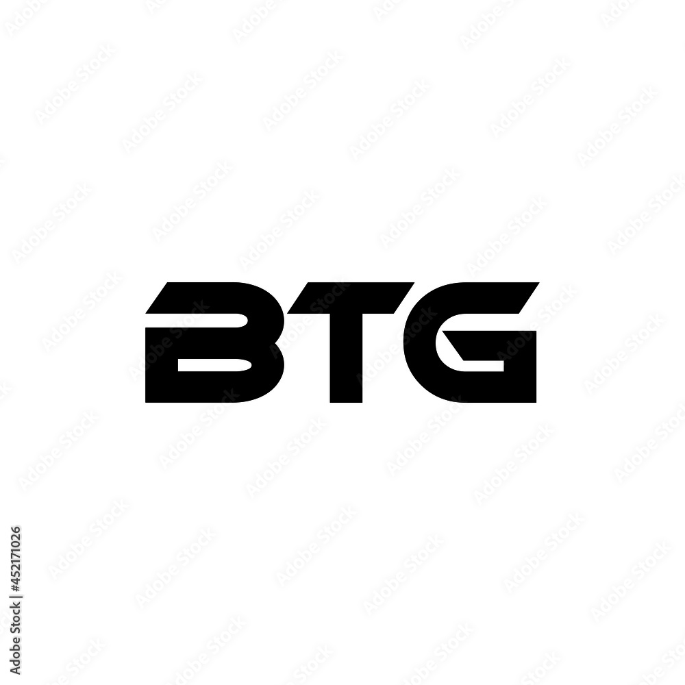 BTG letter logo design with white background in illustrator, vector ...