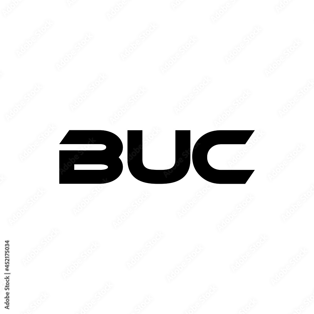 BUC letter logo design with white background in illustrator, vector ...