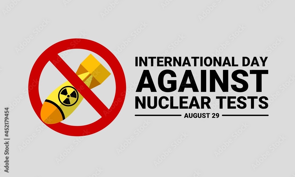 Vector illustration, Nuclear bomb prohibition sign, as banner, poster ...