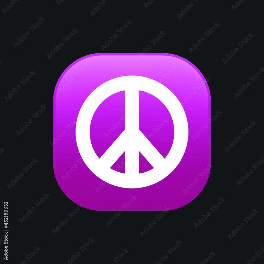 Purple peace sign vector emoji. The isolated vector gradient purple ...