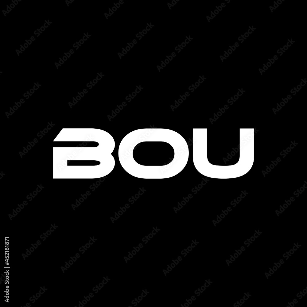 BOU letter logo design with black background in illustrator, vector ...