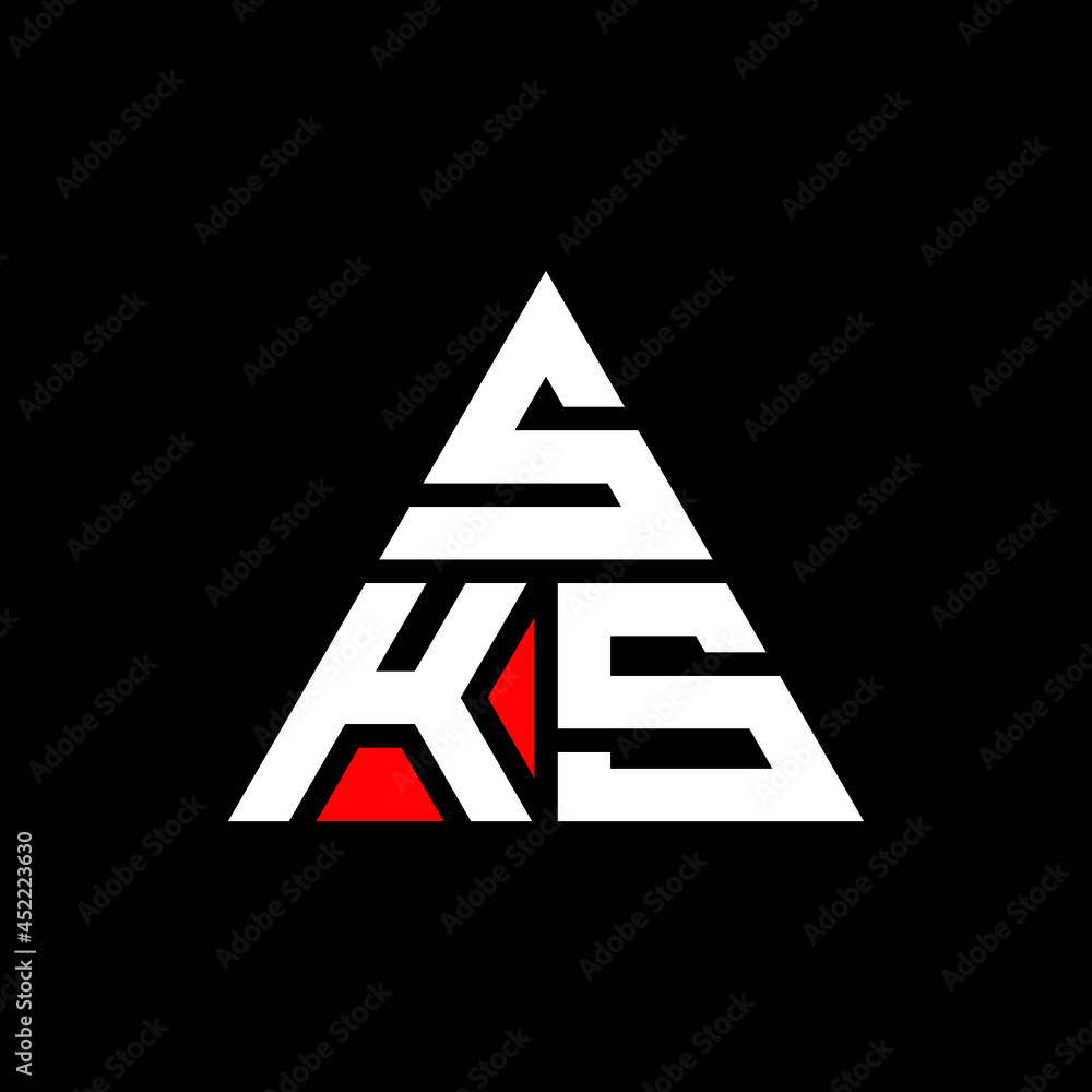 SKS triangle letter logo design with triangle shape. SKS triangle logo ...