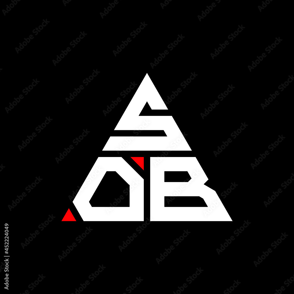 Image vectorielle Stock SOB triangle letter logo design with triangle ...