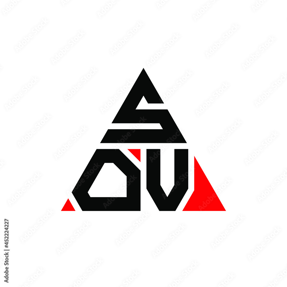 SOV triangle letter logo design with triangle shape. SOV triangle logo ...