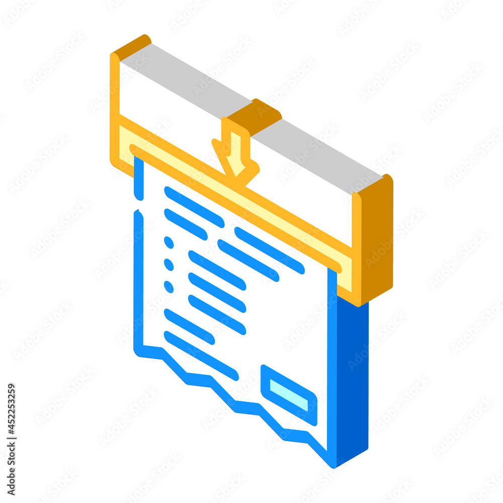 receipt check isometric icon vector. receipt check sign. isolated ...