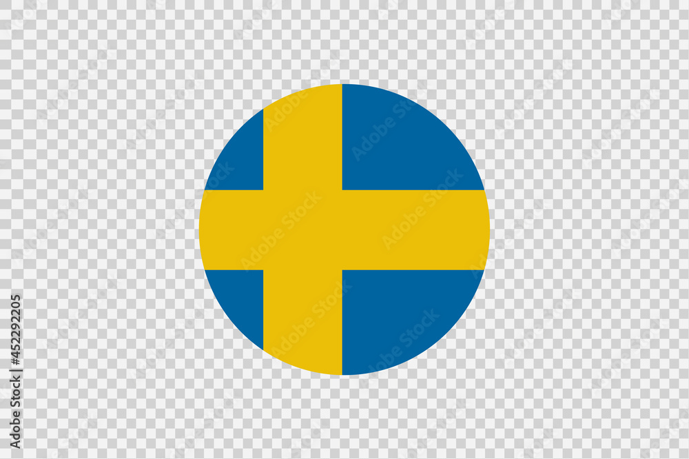 Vetor Sweden flag in circle shape isolated on png or transparent ...