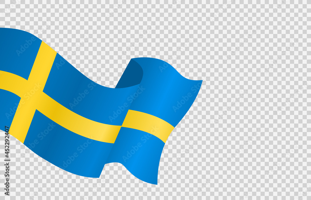 Waving flag of Sweden isolated on png or transparent background,Symbol ...