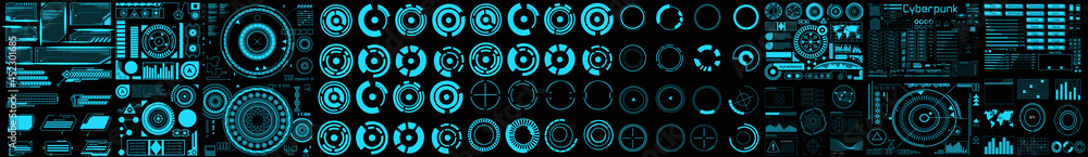 Hud Design Elements Set For Ui Ux Gui Projects Hud Ui Vr Vector Elements Futuristic User