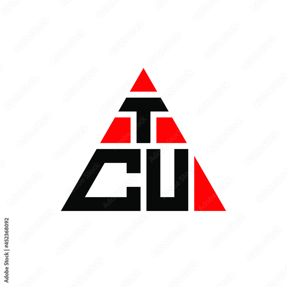 TCU triangle letter logo design with triangle shape. TCU triangle logo ...
