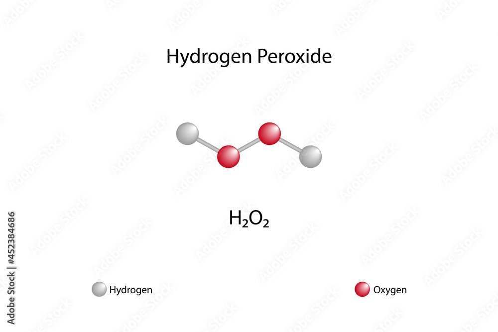 Molecular formula of hydrogen peroxide. Chemical structure of hydrogen ...