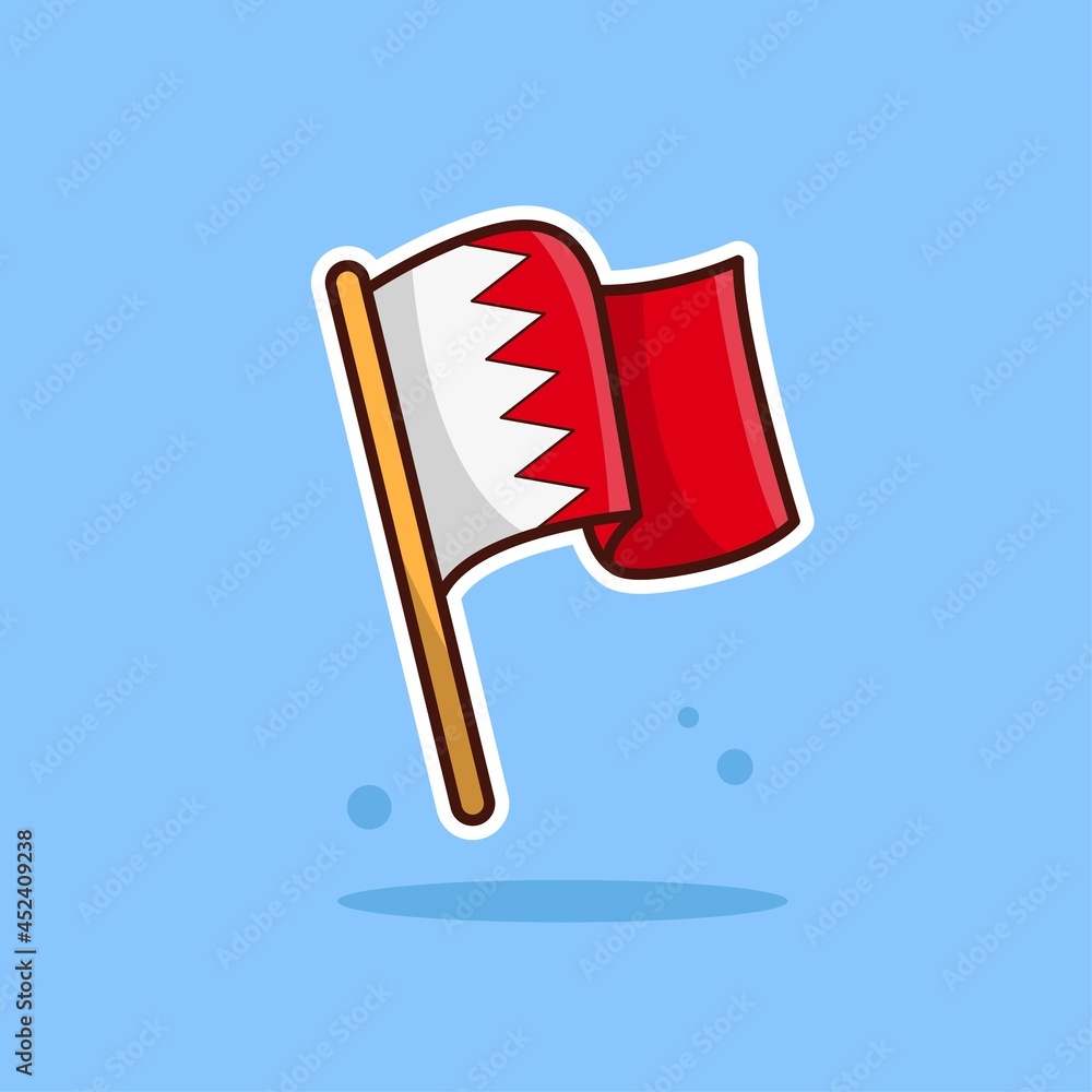 Bahrain National Flag Cartoon Vector Illustration. Good Used for ...