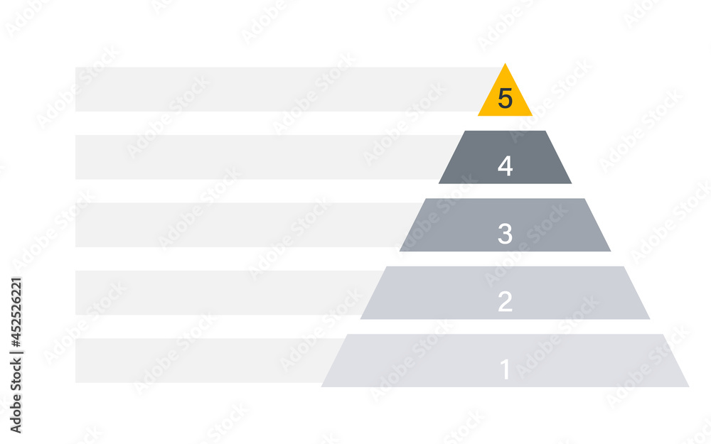Blank 5 tier pyramid chart. Clipart image Stock Vector | Adobe Stock
