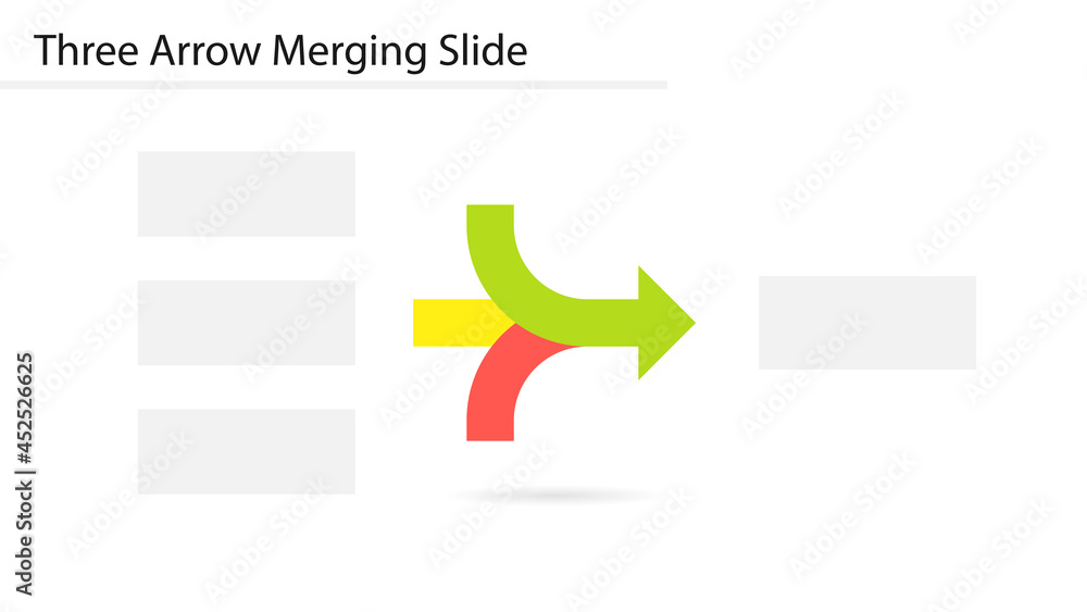 Three arrow merging slide template. Clipart image Stock Vector | Adobe ...