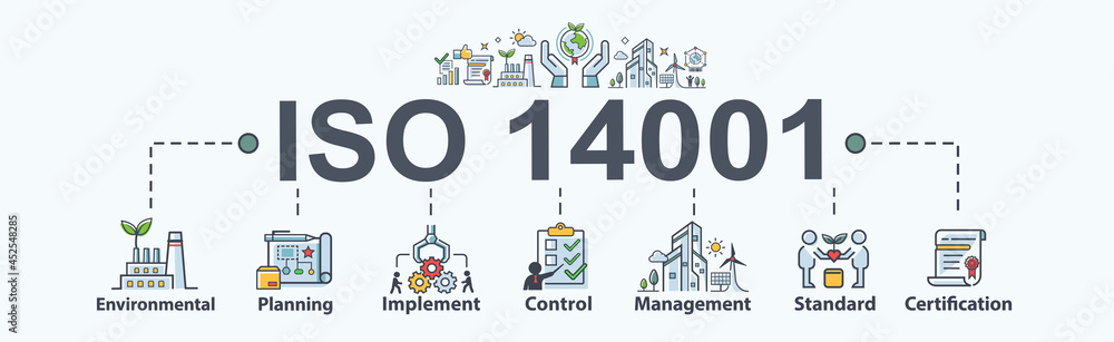 เวกเตอร์ Stock ISO 14001 Environment management System banner web icon ...