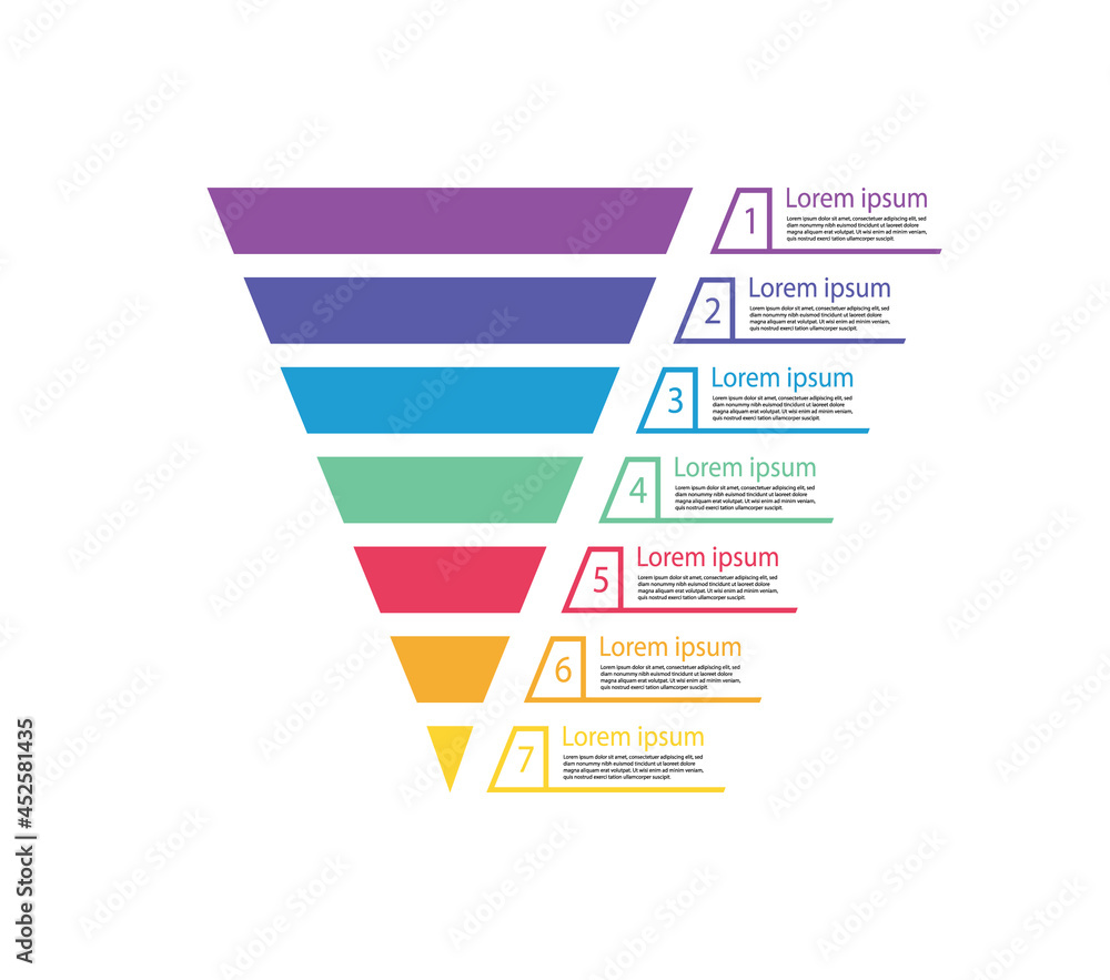 Funnel sale. Chart of marketing. Pyramid for infographic of process ...