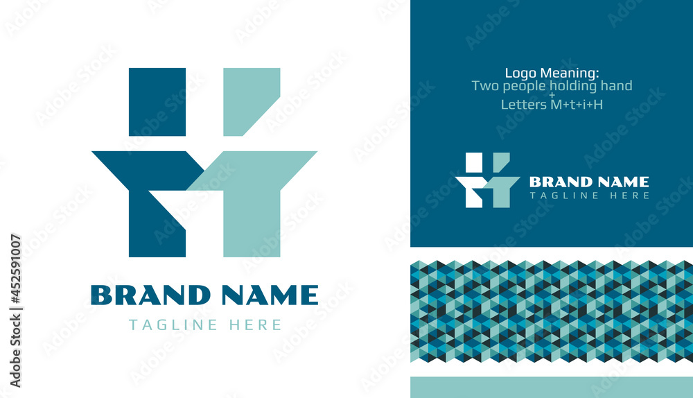 Human interaction Logo for healthcare, business, trade using letters M ...