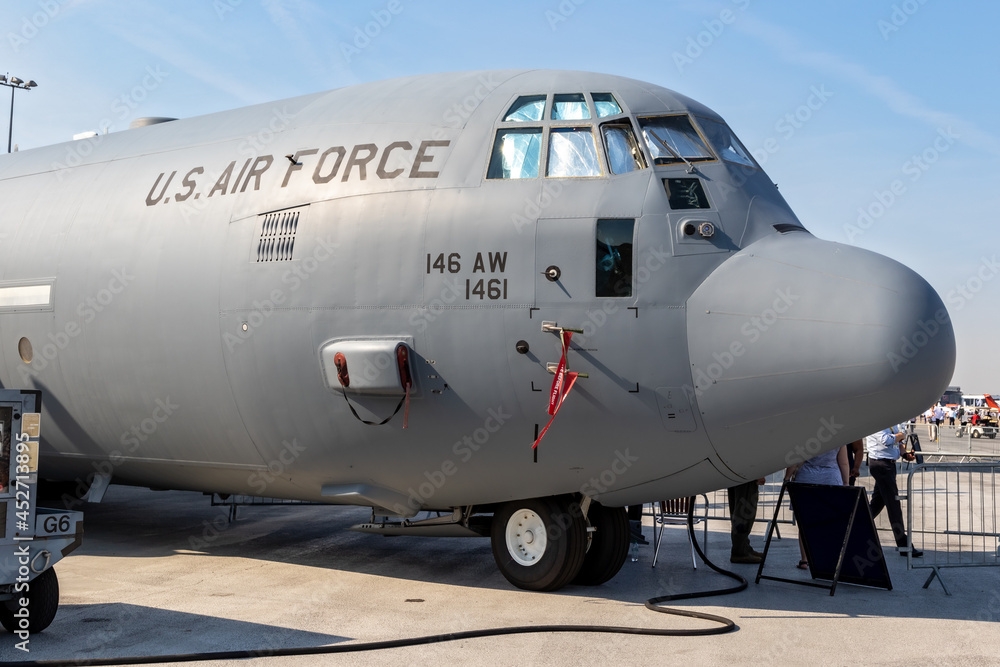 US Air Force Lockheed Martin C-130J Hercules transport plane at the ...