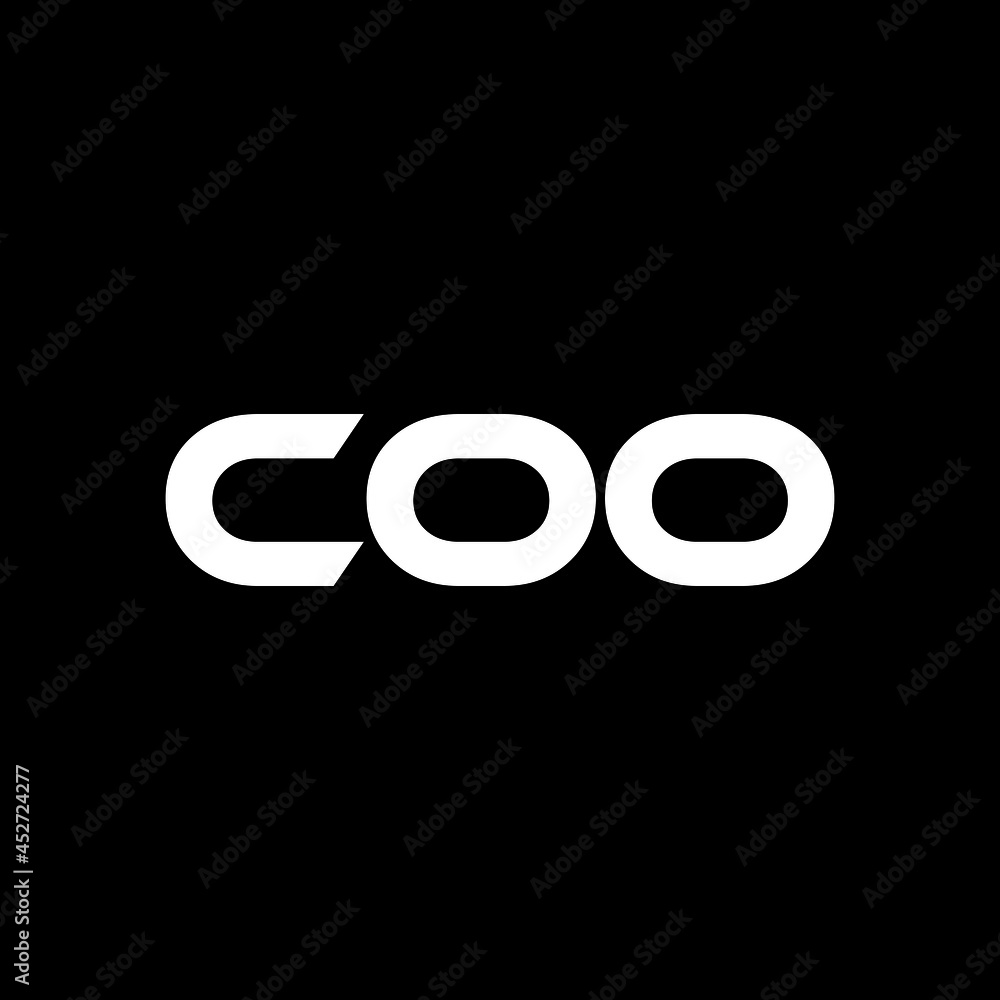 Stock-Vektorgrafik „COO letter logo design with black background in ...