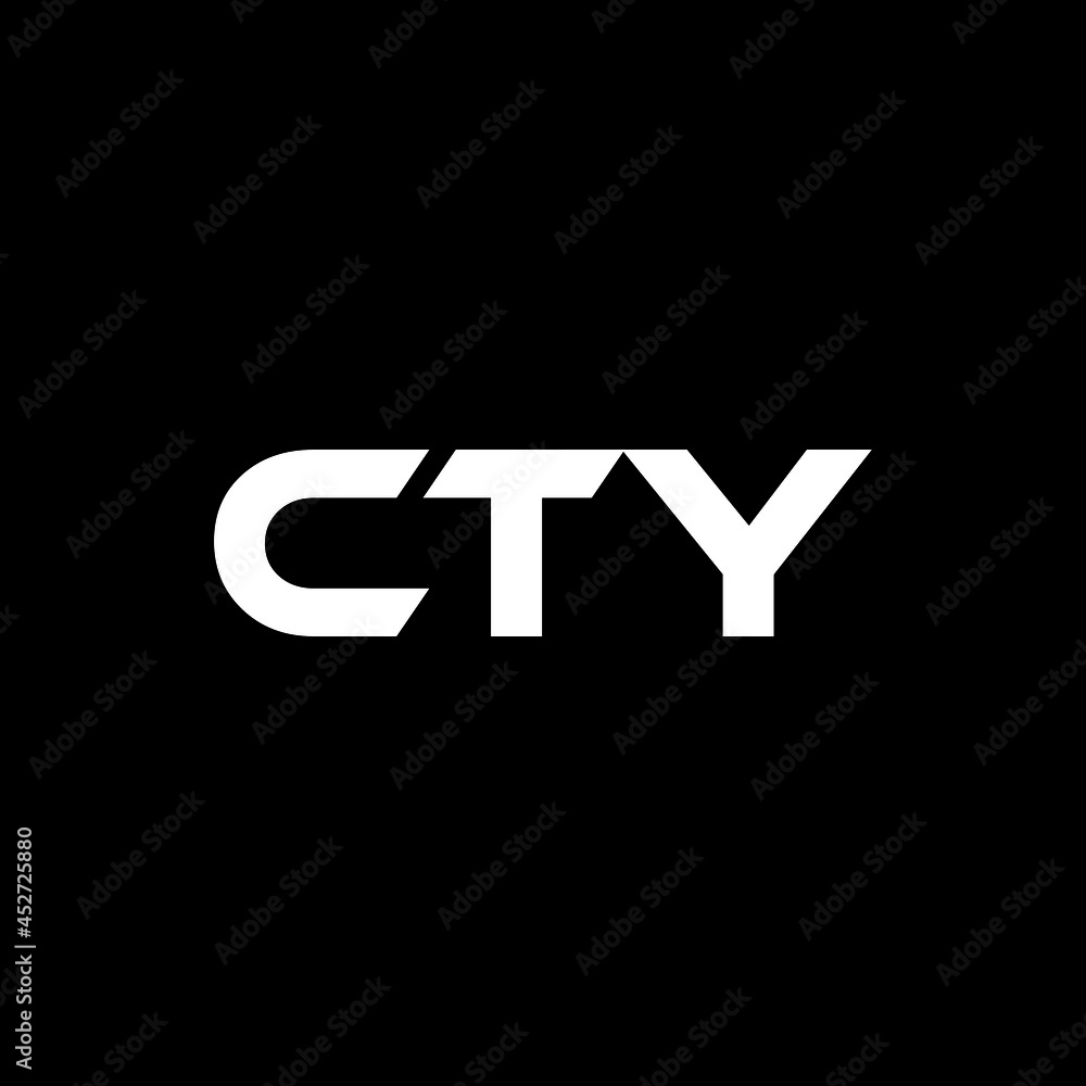 CTY letter logo design with black background in illustrator, vector ...