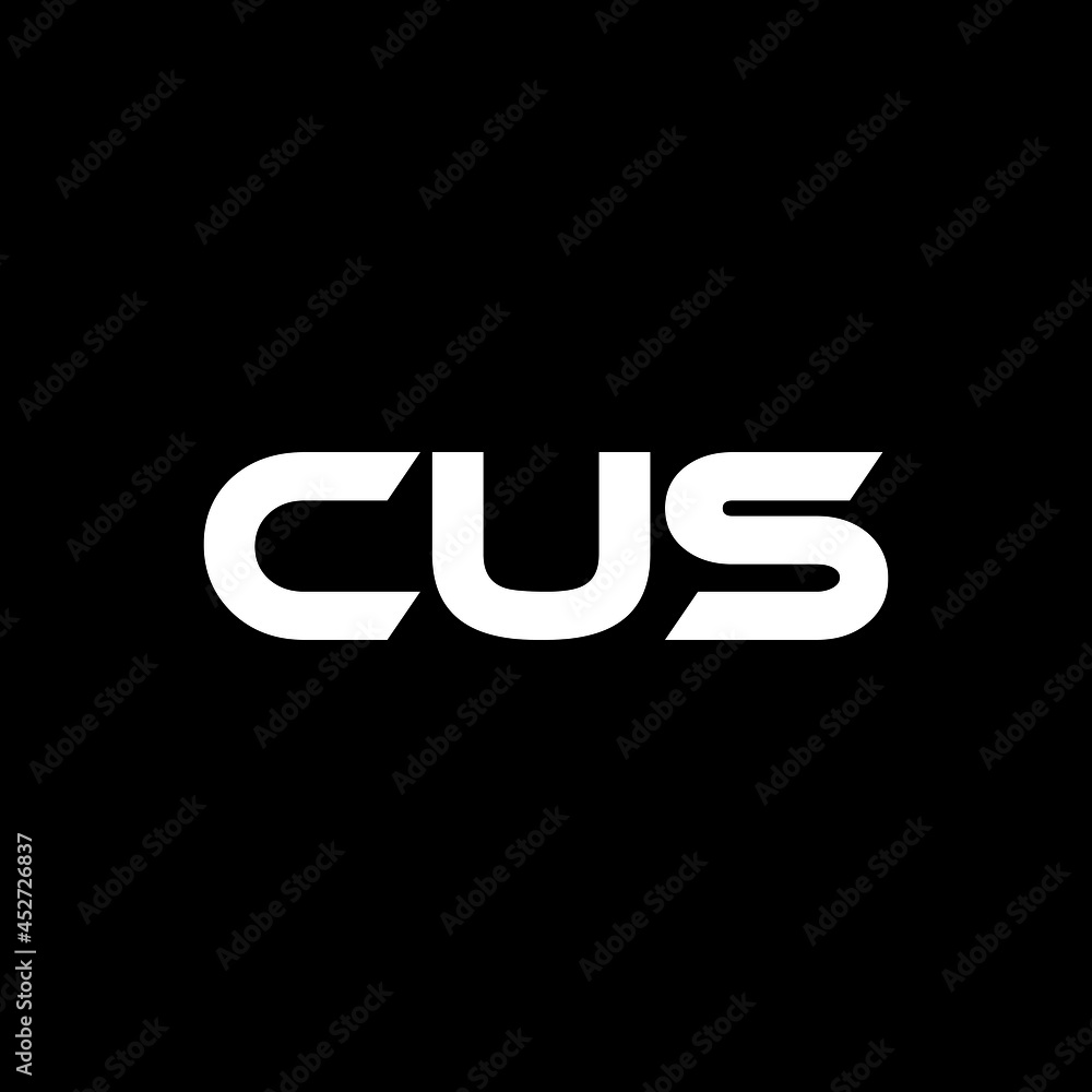 CUS letter logo design with black background in illustrator, vector ...