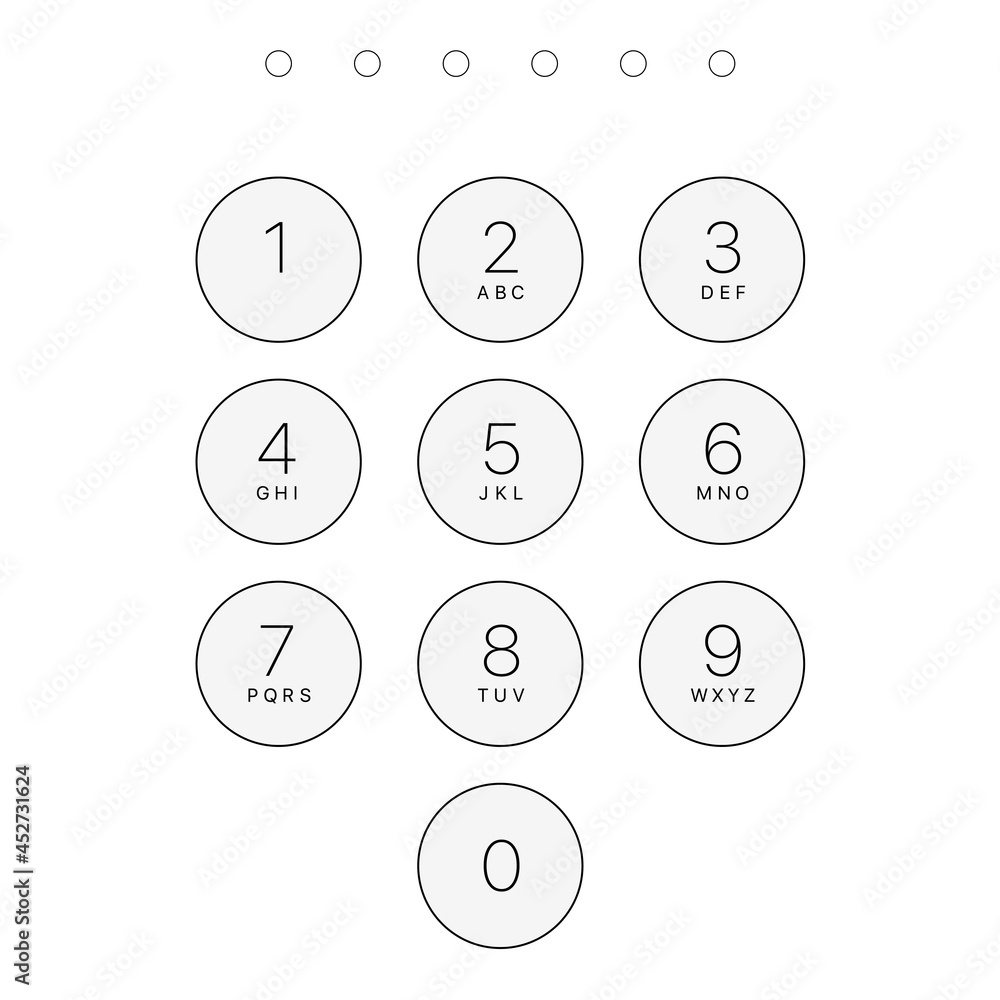 Phone pin code, tablet numeric keypad, numpad, numbers, unlock numbers ...