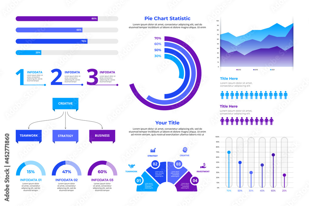 Set of the infographic elements. Bar graphs, human infographics, pie ...