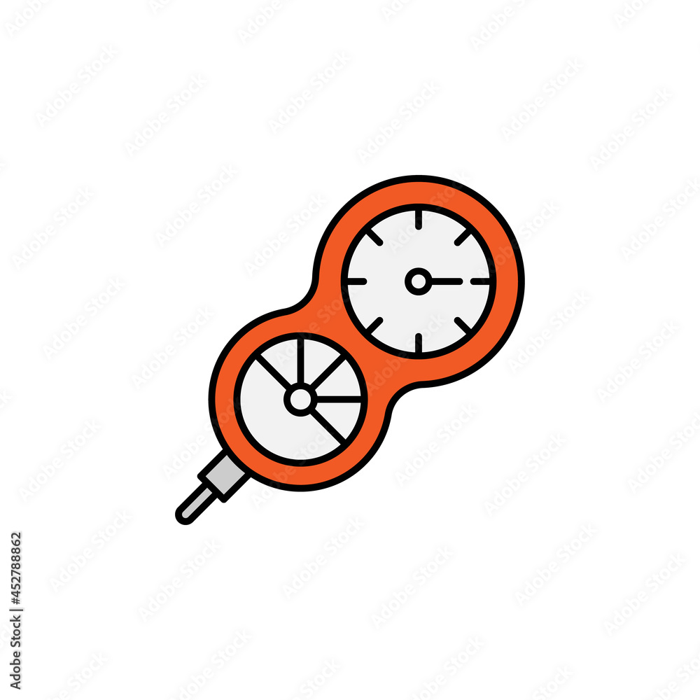 depth gauge, diving, measurement, soundings line colored icon. Signs ...