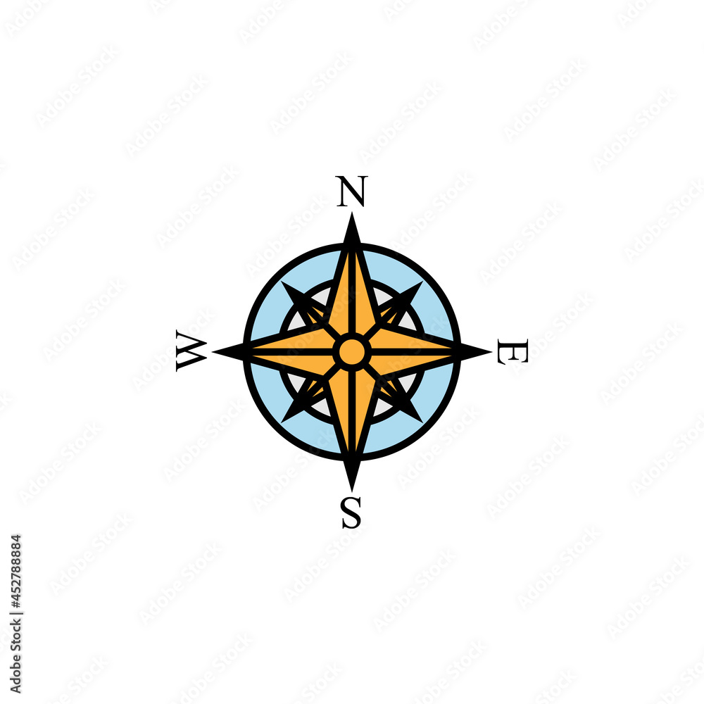 compass, direction, navigation line colored icon. Signs, symbols can be ...