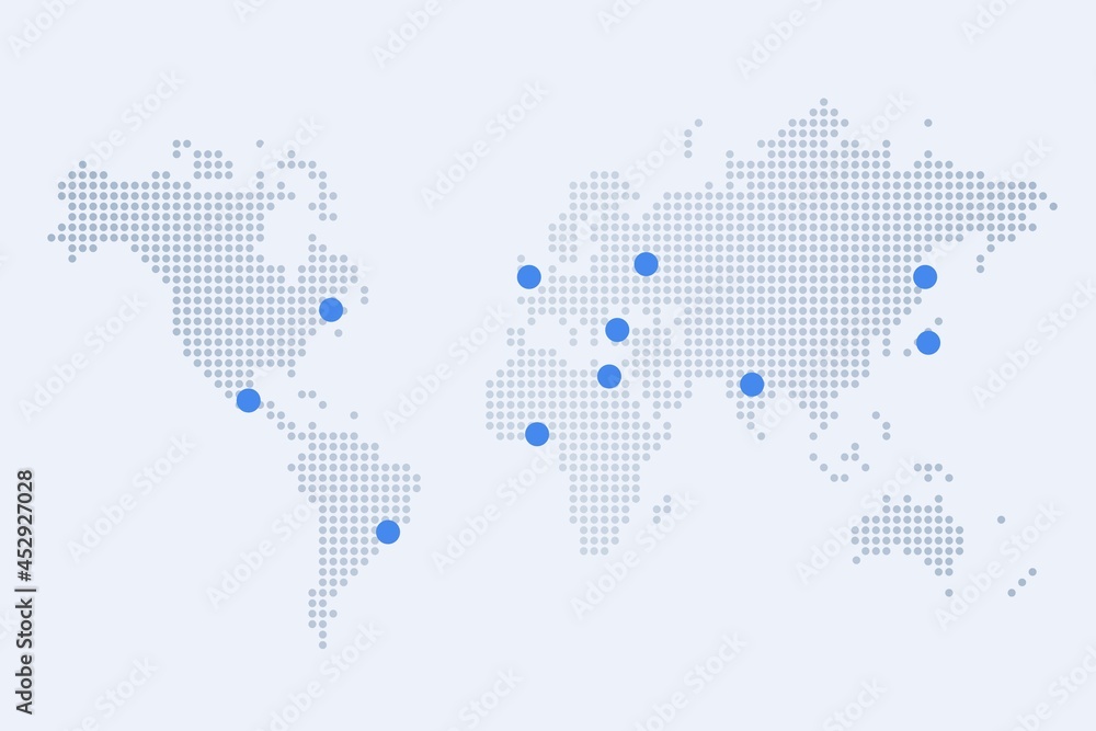 Largest cities in the world map Stock Vector | Adobe Stock