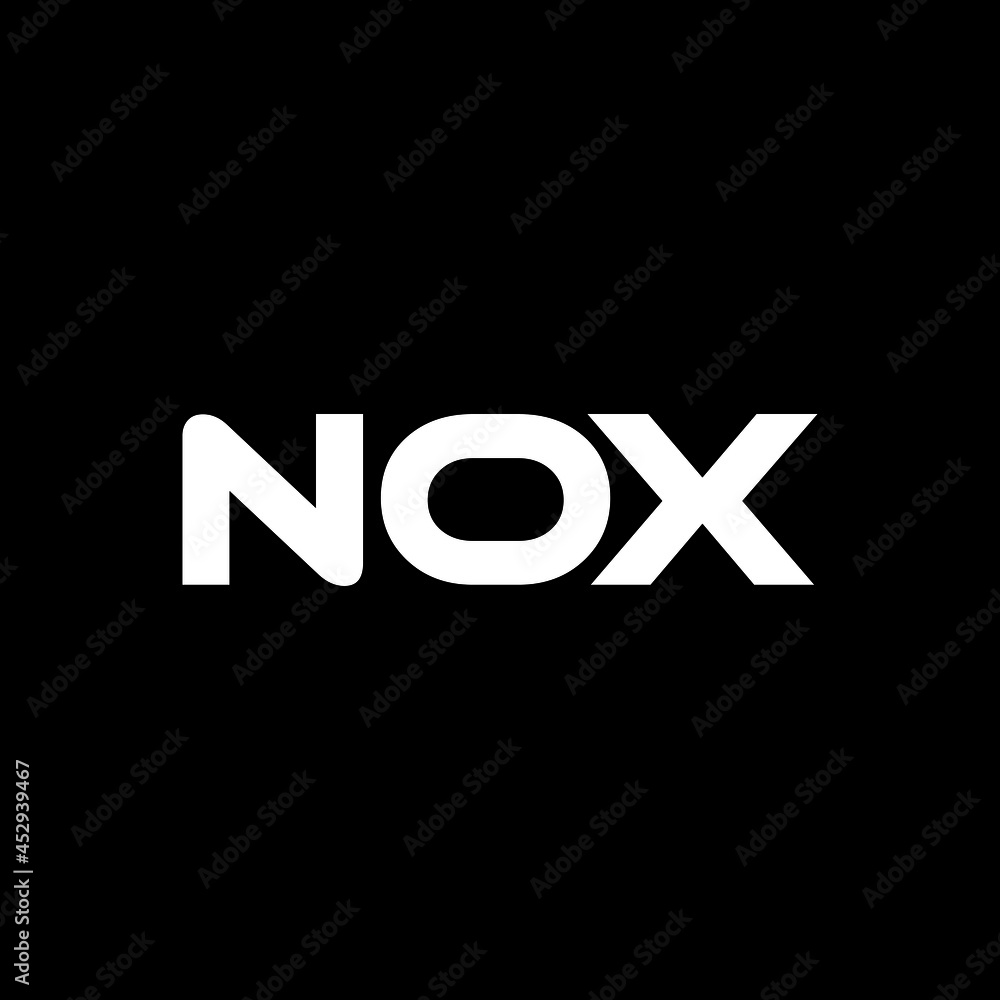 NOX letter logo design with black background in illustrator, vector ...