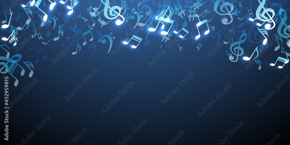 Music notes cartoon vector wallpaper. Audio Stock Vector | Adobe Stock