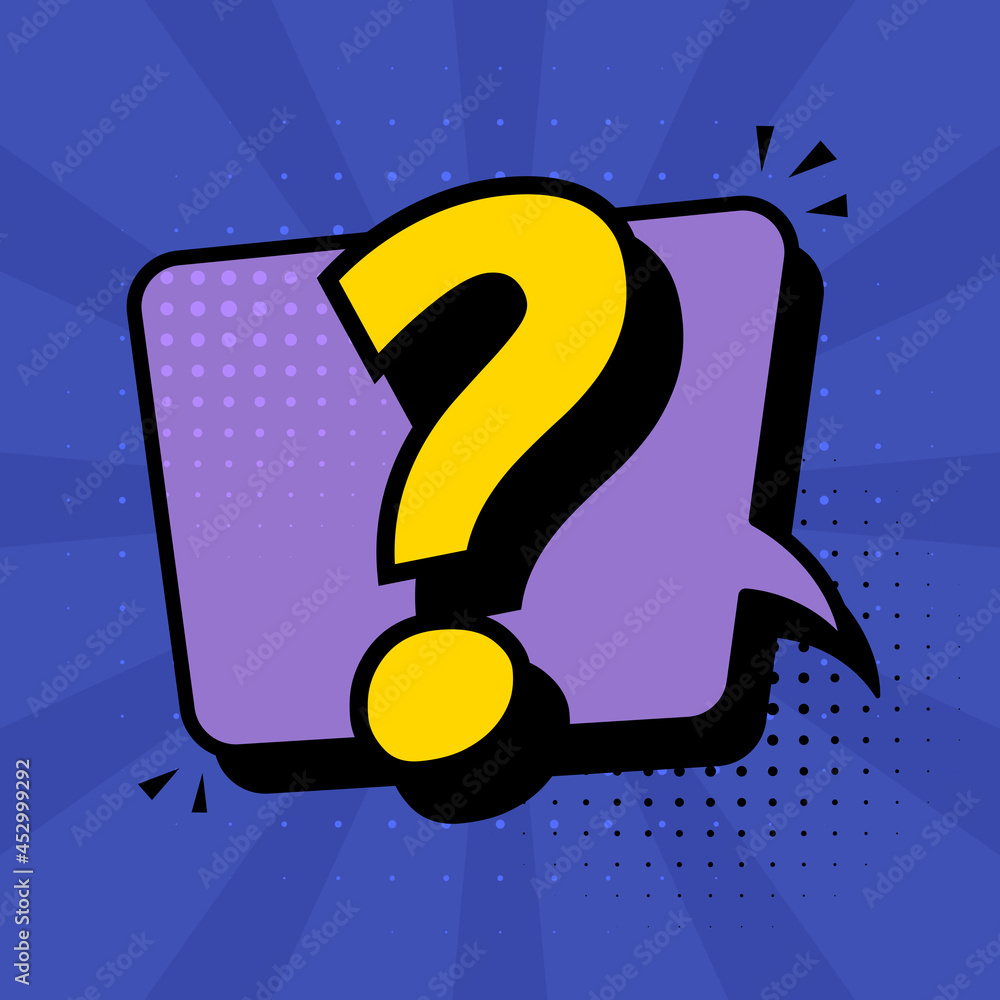 Question mark in pop art style Stock Vector | Adobe Stock