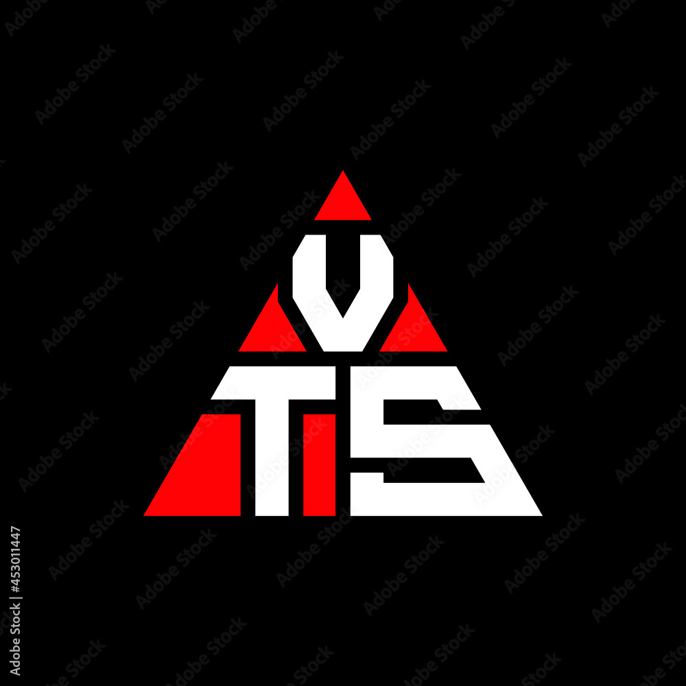 Vector de Stock VTS triangle letter logo design with triangle shape ...