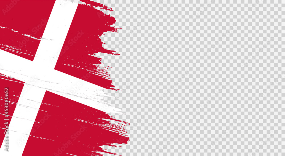 Denmark flag with brush paint textured isolated on png or transparent ...