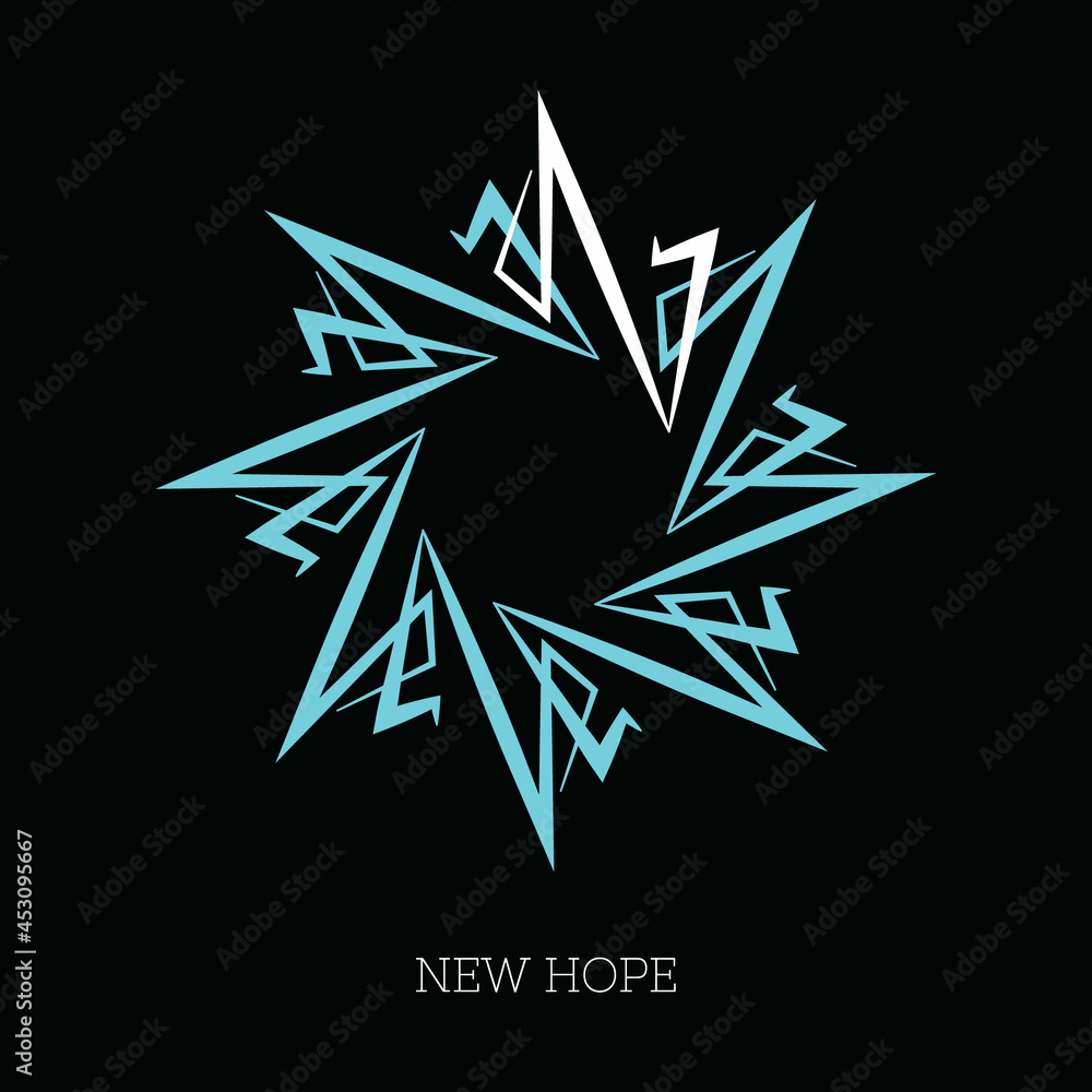 Lettering logo design. The arrangement of 8 copies of lightning letter ...