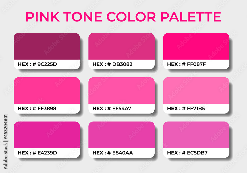 pink tone color palettes pantone swatch sets Stock Vector | Adobe Stock