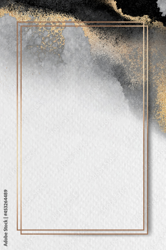 Blank golden rectangle frame vector Stock Vector | Adobe Stock