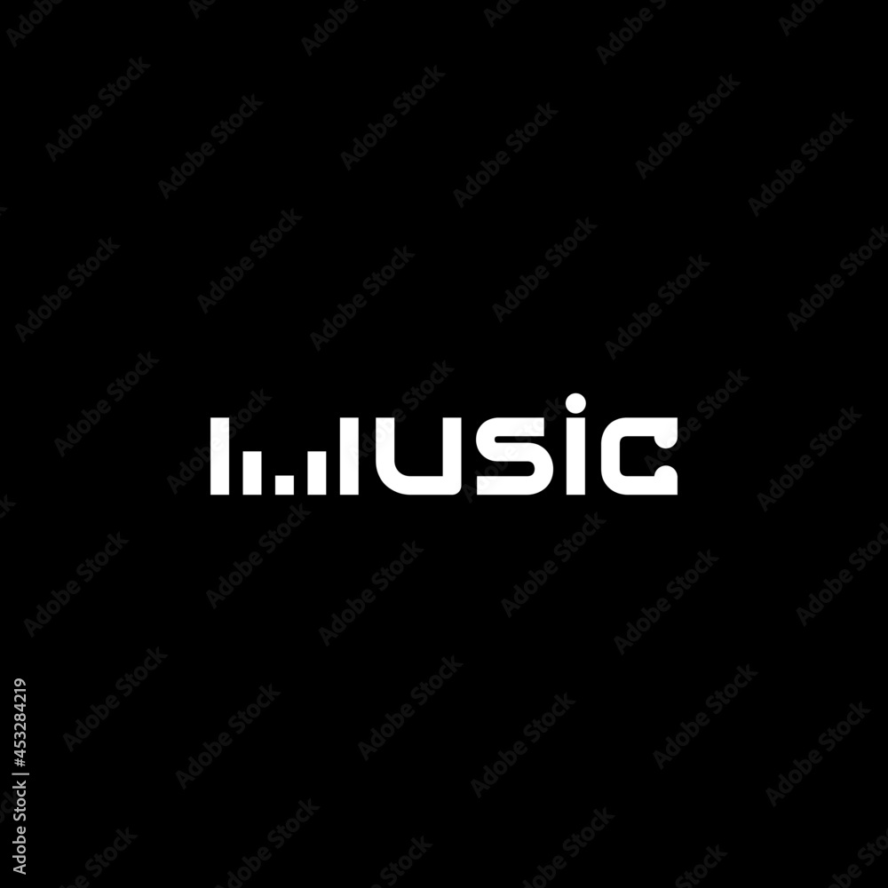 Music Typography Logo Vector Illustration Stock Vector | Adobe Stock