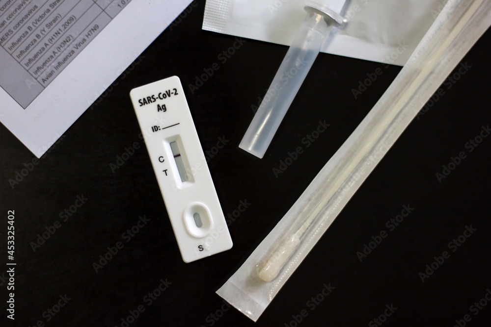 Negative result of Rapid antigen test kit for COVID-19 is swabs quickly ...