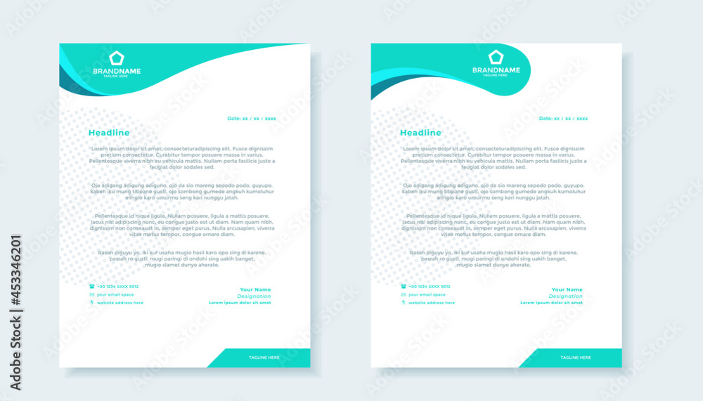 Blue elegant business letterhead template design Stock Vector | Adobe Stock