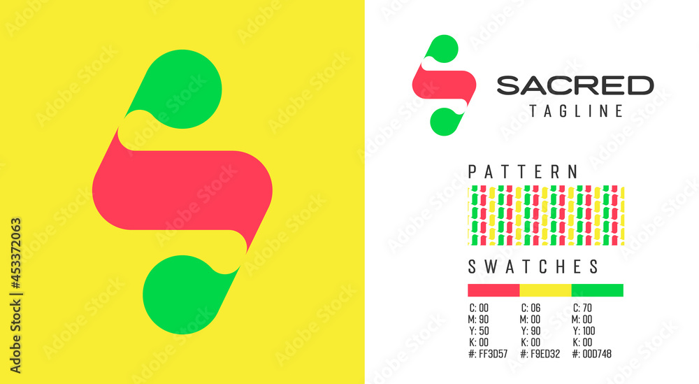 Geometric logo of letter S using circle and colourful playful theme ...