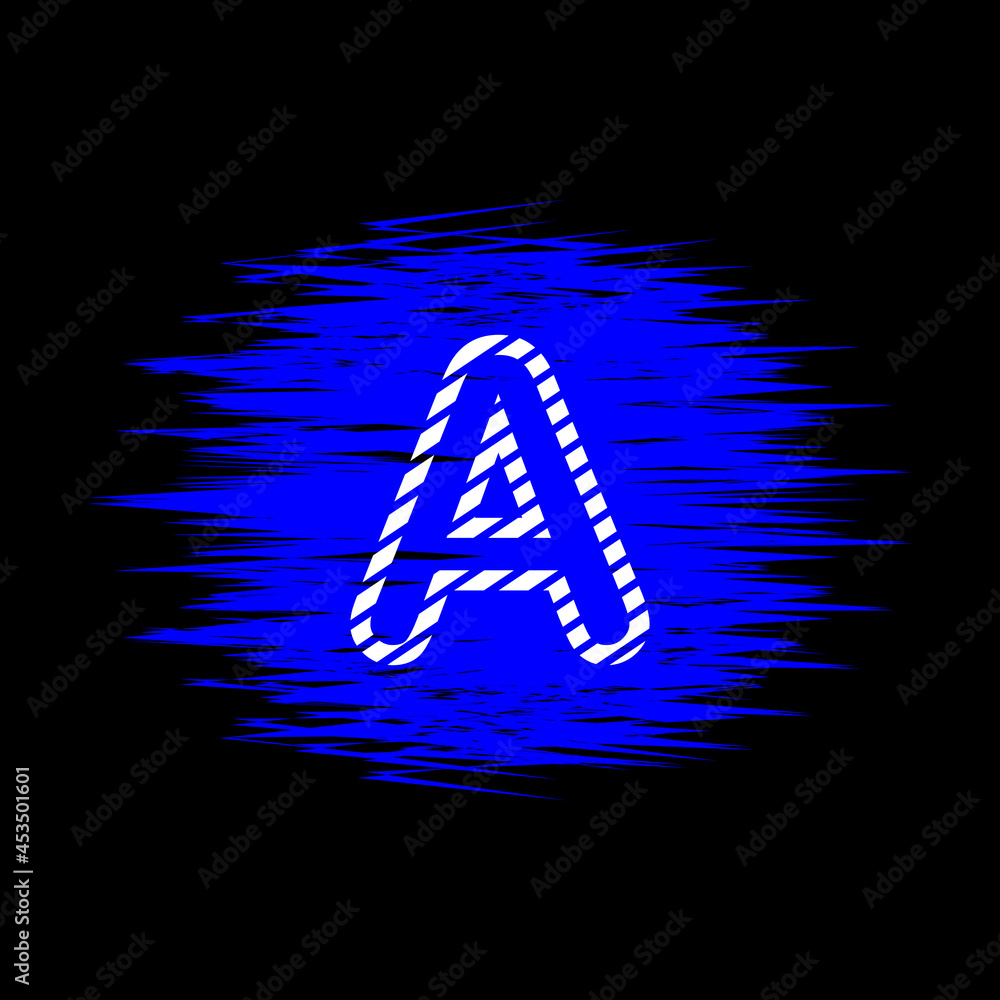 clipart icon letter a and abstract blue brush stroke, simple, beautiful ...