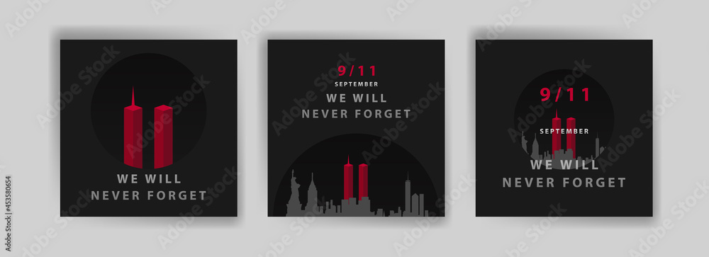 Social media post template to commemorate the September 11 attacks ...