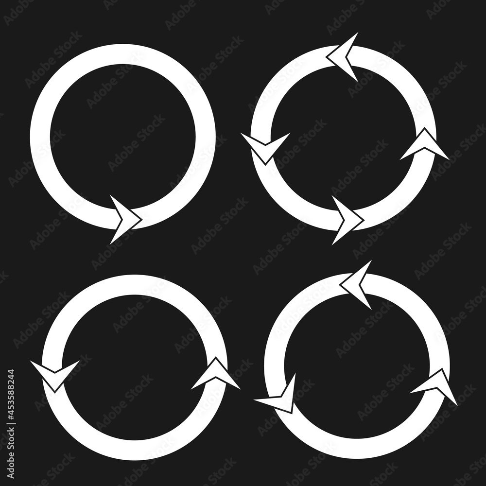 Recycling icons. Black circle arrows environmental labels. Bio garbage ...