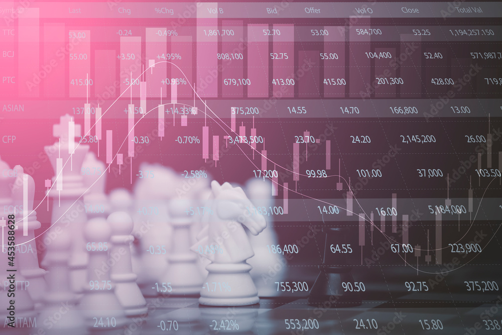 Business strategy competitive ideas concept, Chess game on chess board ...